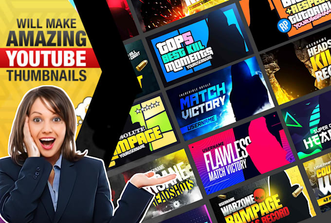 Design an amazing youtube thumbnail and banner by Am_design_works | Fiverr