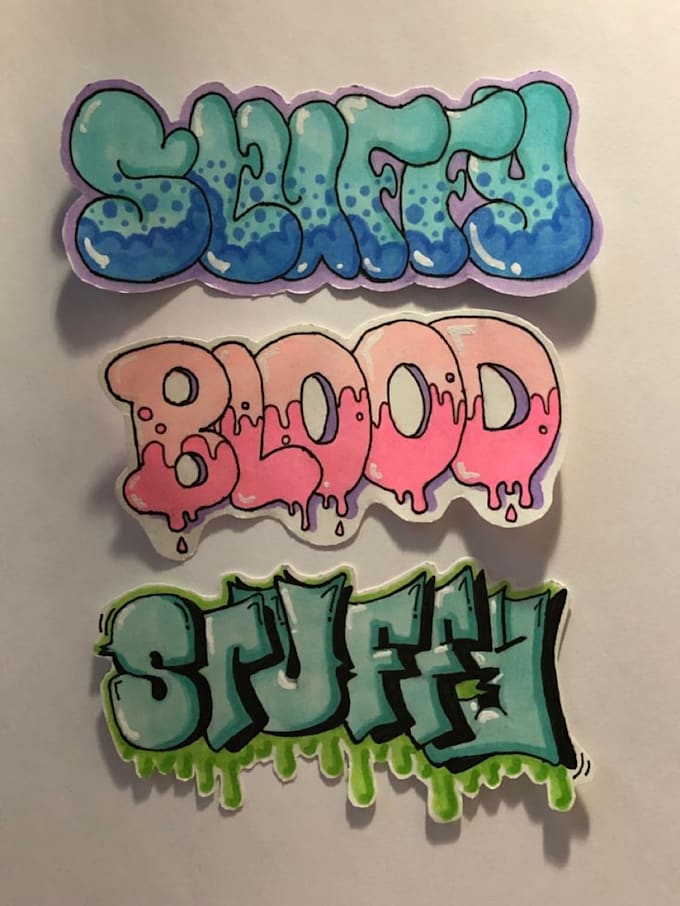 Create a graffiti sticker with your name with my style by Skrrt999 | Fiverr