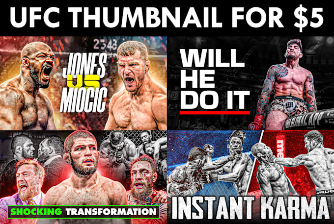 Design youtube thumbnail for mma or ufc channel by Bintangdel | Fiverr