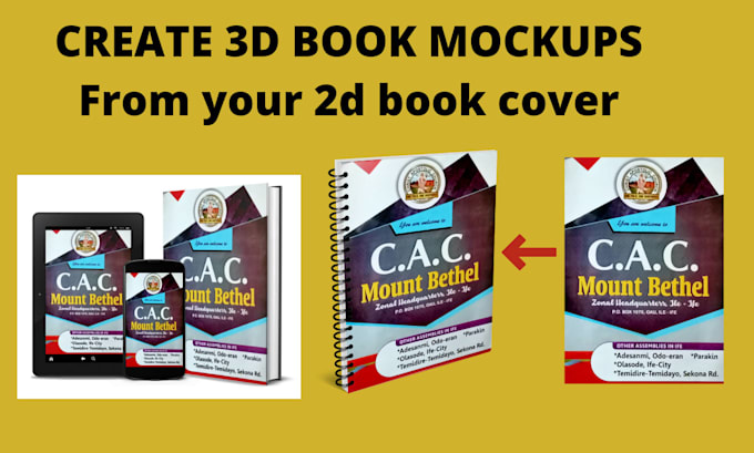 3d book mockups from your 2d book cover design by Miss_shida | Fiverr