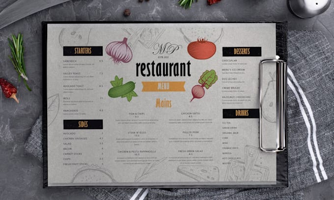 Design digital restaurant menu, price list, menu board, flyer by Mp ...