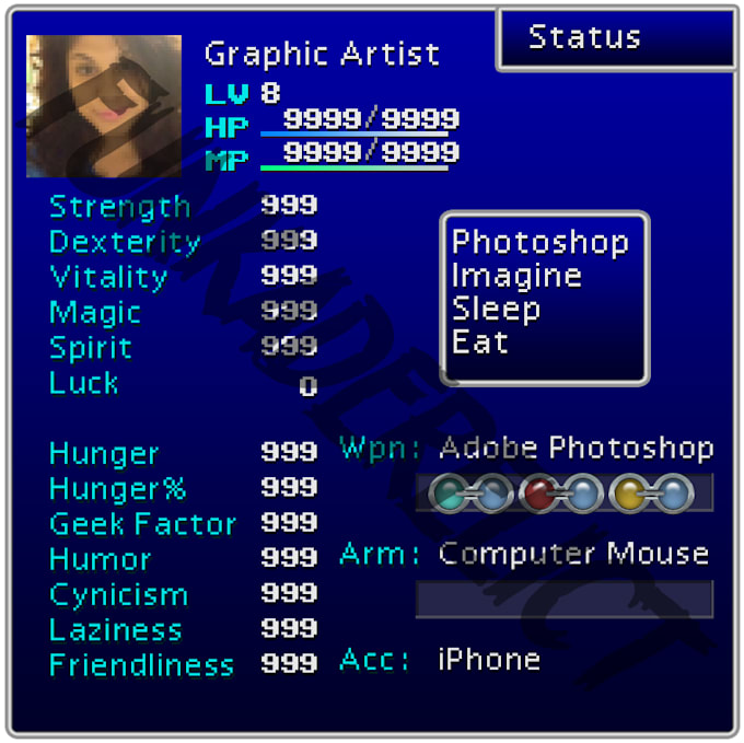 Create you a fantasy jrpg status window by Funkaderelict | Fiverr
