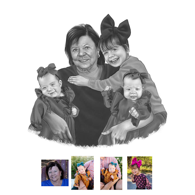 Draw realistic pencil sketch of your family from a photo by Artbymeanja ...