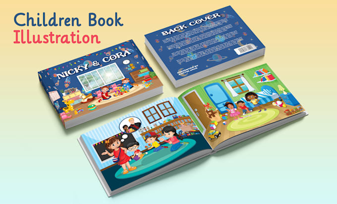 Create children book, kids book, illustration, coloring and story book ...