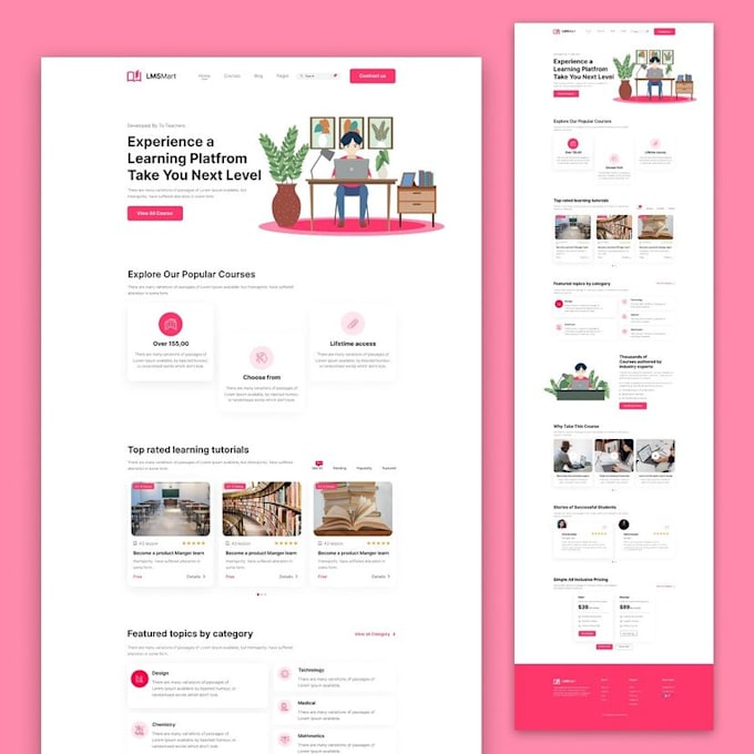 Design professional and unique website homepage or landing page with ...
