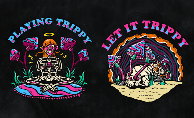 Make trippy illustration psychedelic for tshirt streetwear design by ...