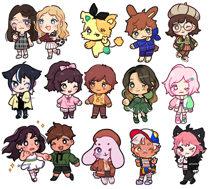 Draw a mini chibi of you or your ocs by Ariamisu | Fiverr