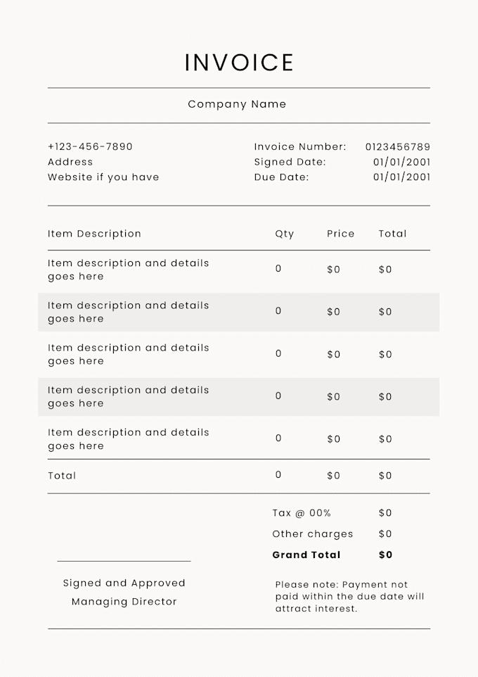 Create order form, invoice, checklist, worksheet, rate, by ...