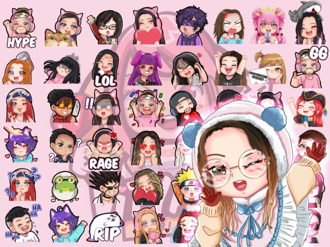 Draw Cute Custom Emotes Or Badges For Your Stream By Vitya Fiverr