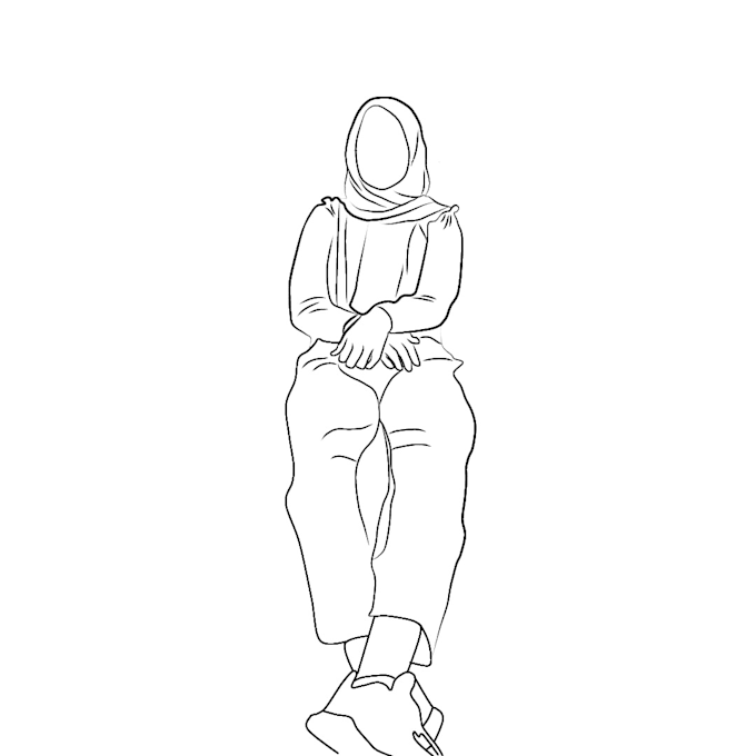 Draw a faceless person with line art by Jakiyakk | Fiverr