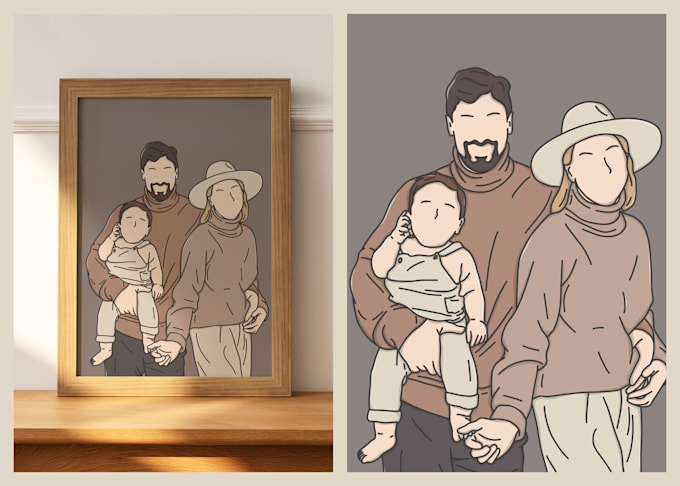 Draw flat portrait illustration your photo by Shhairull | Fiverr
