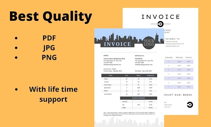 Design custom branded invoice template for xero by Danyal_latif | Fiverr