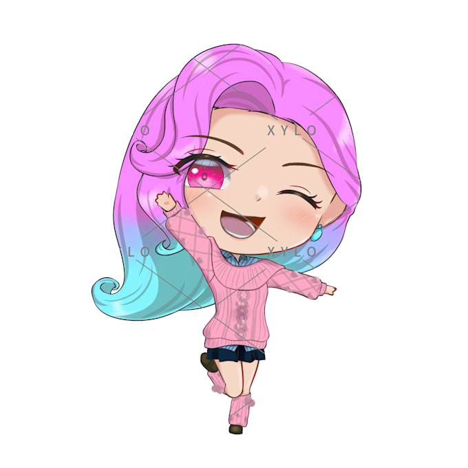 Draw chibi anime drawing with my style by Xylodoodle | Fiverr
