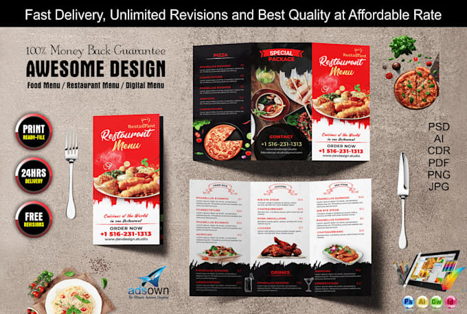 Design a creative and awesome menu for you by Ark_designx | Fiverr