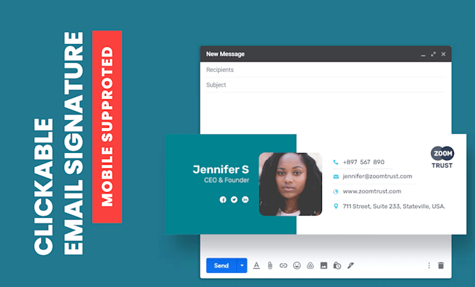 Create attractive clickable html email signature design by Mila_designs ... Create attractive clickable html email signature design by Mila_designs ...