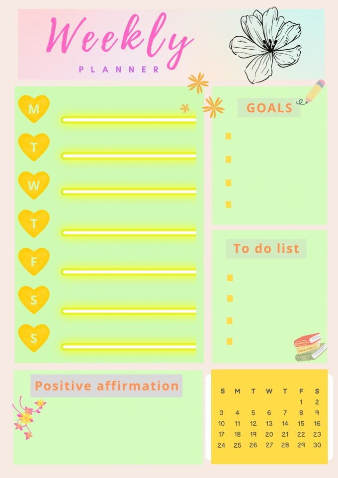 Design cute and funky planners for you by Xanion7 | Fiverr