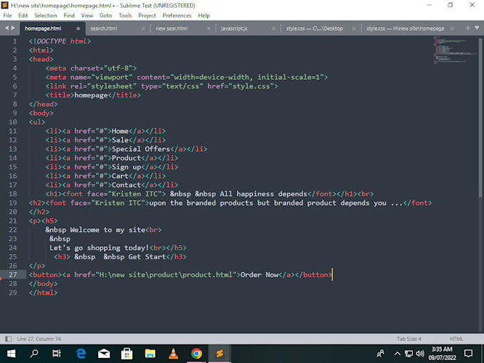 Do web designing through html and css by Zainbarkat | Fiverr