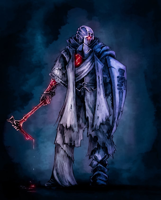 Character concept or fantasy illustration, horror cover art by ...