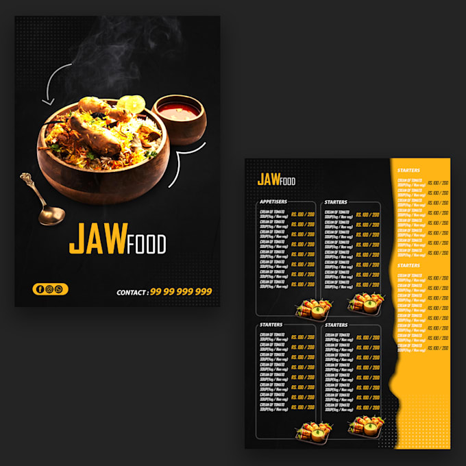 Create your menu card attractive by Dhyanjoshy | Fiverr