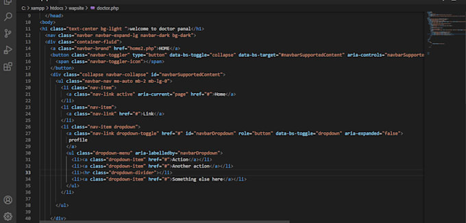 Create responsive stack websites front end and back end in html css ...