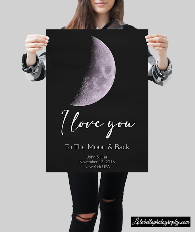 Design a custom moon phase poster using my professional moon ...