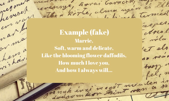 Write original personal poems for you by Nui_creations | Fiverr