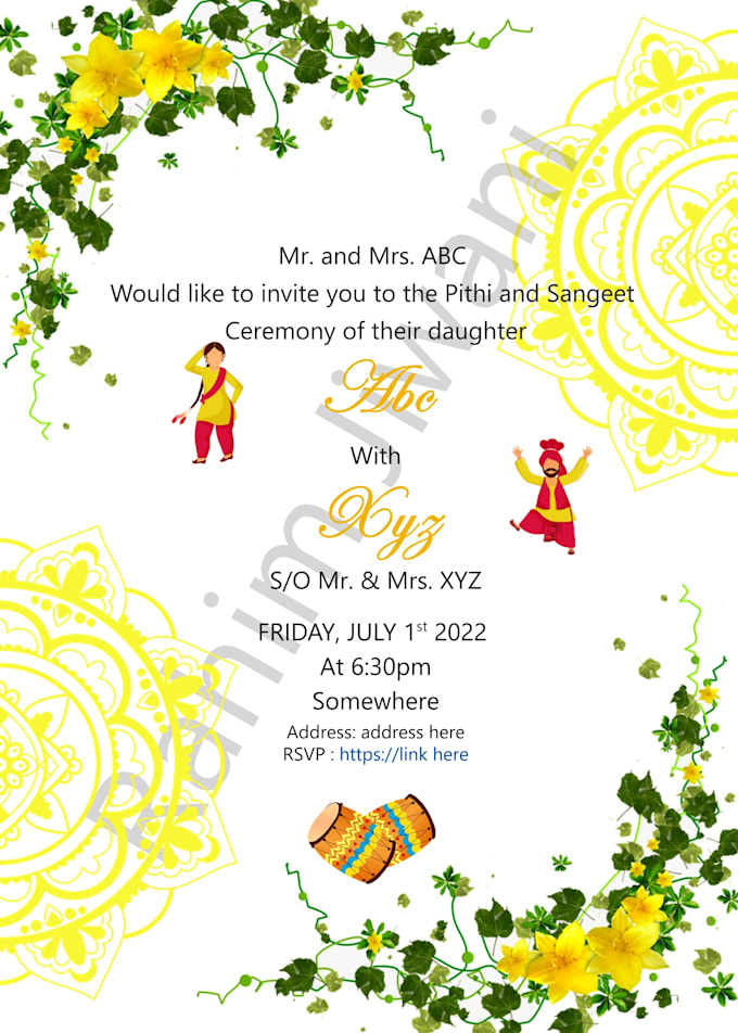 Design a wedding invitation card or a birthday invitation card by Rahim ...