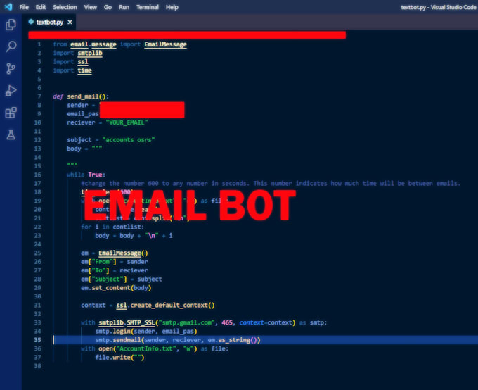 Create a simple python discord,email bot by Leonreznor | Fiverr