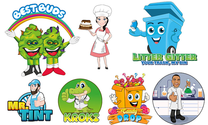 Design creative mascot cartoon characters logo by Cartoon_ldesign | Fiverr