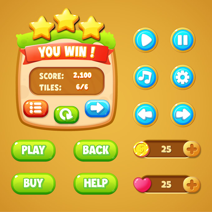 Design stunning game ui for mobile and desktop by Regal_designer | Fiverr
