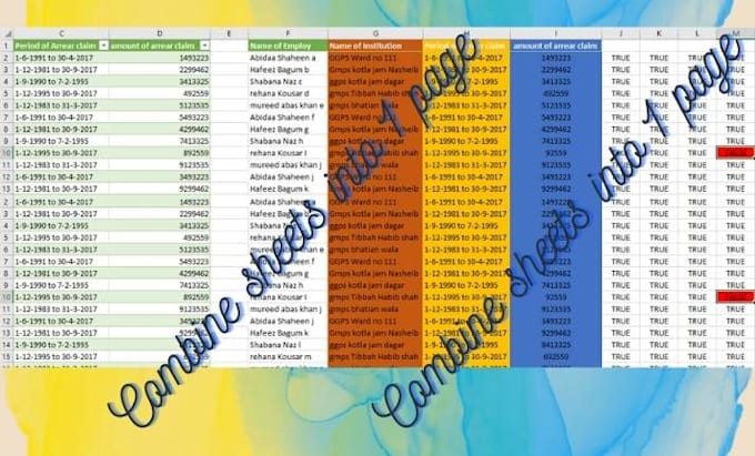 Create google sheets, excel spreadsheets, graphs,charts, pivot table ...