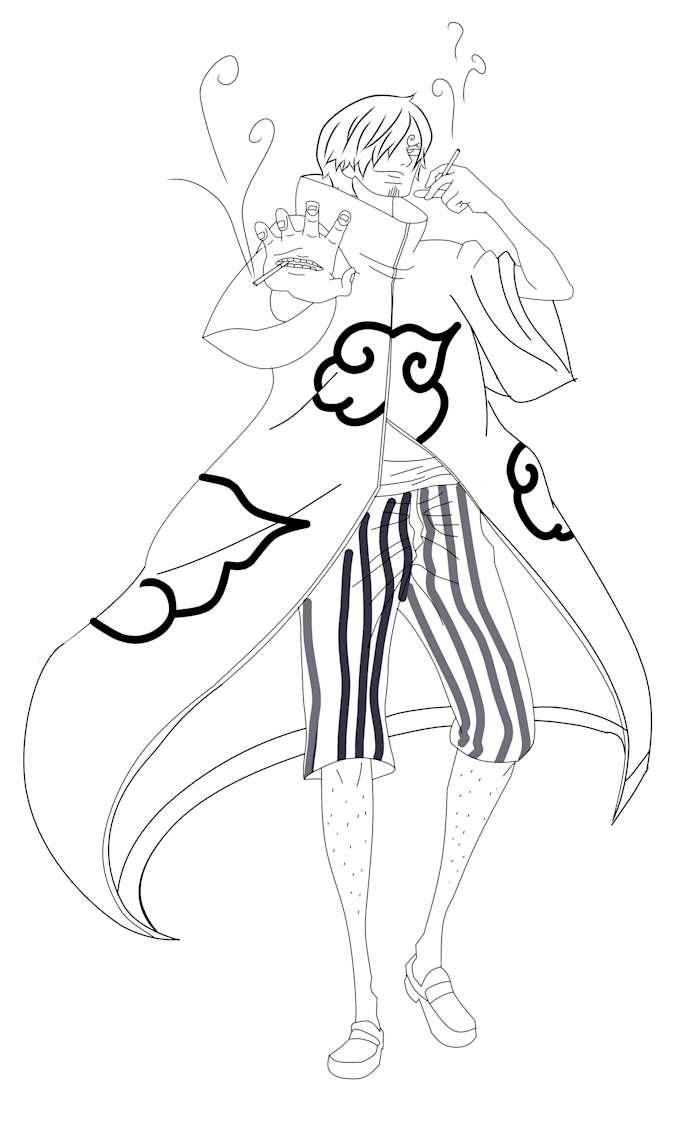 Draw a sketch of two anime characters combined into one body by Ogetto ...