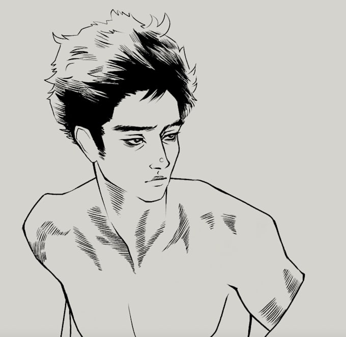 Draw detailed portraits and character sketches digitally by Hira_arshad ...