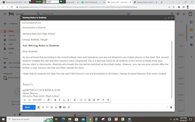 Send 500 emails manually 1 by 1 per day by Suzanmahmud376 | Fiverr