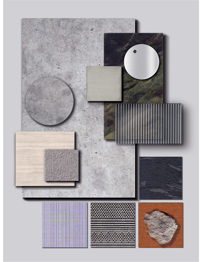 Create a digital materials or mood board for any space by Brookezeolla ...