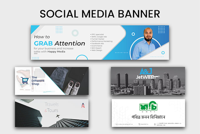 Create web banner design and social media banner design by ...