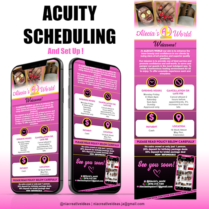 Design your acuity scheduling site and set up by Niacreativeidea | Fiverr