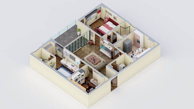 Create isometric 3d renders of architectural floor plans by ...