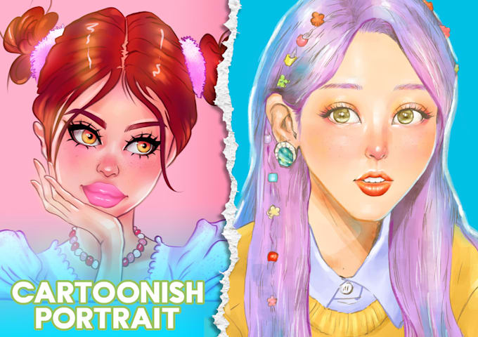 Draw a cute cartoon style portrait or avatar from your photo by ...