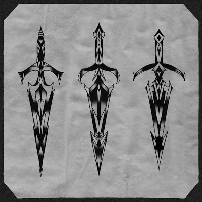 Some cool daggers tattoo desings by Jmchiapello | Fiverr