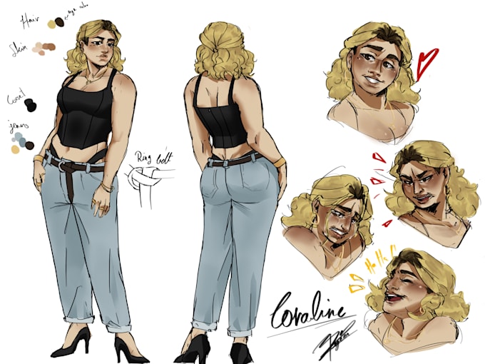 Design your characters and make a reference sheet by Rozesmiana_art ...