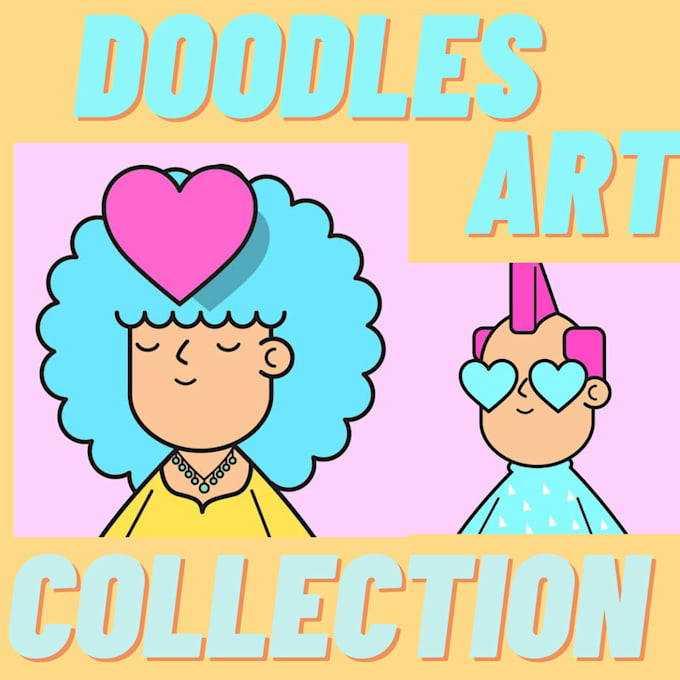 Create cute doodles nft art collection for your nft design by Suteki ...