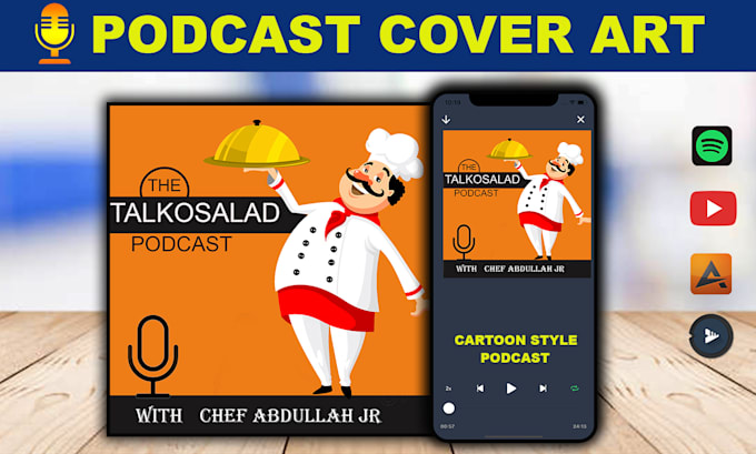 Design cartoon style podcast cover and podcast logo by Sultaan56 | Fiverr
