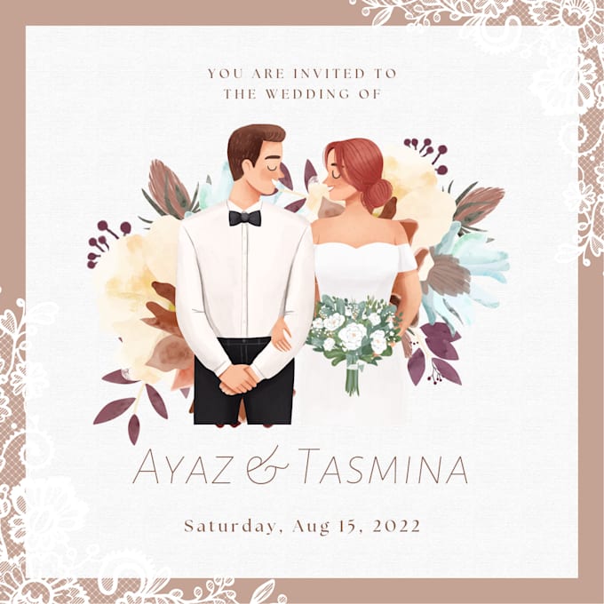 Design the most beautiful wedding invitation by Ayazkhanlodhi | Fiverr