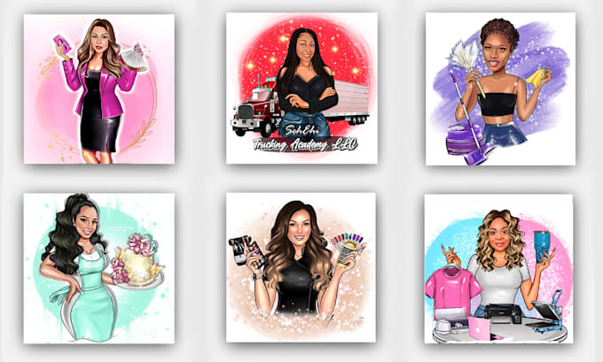 Design cartoon mascot illustration caricature portrait logo for your ...