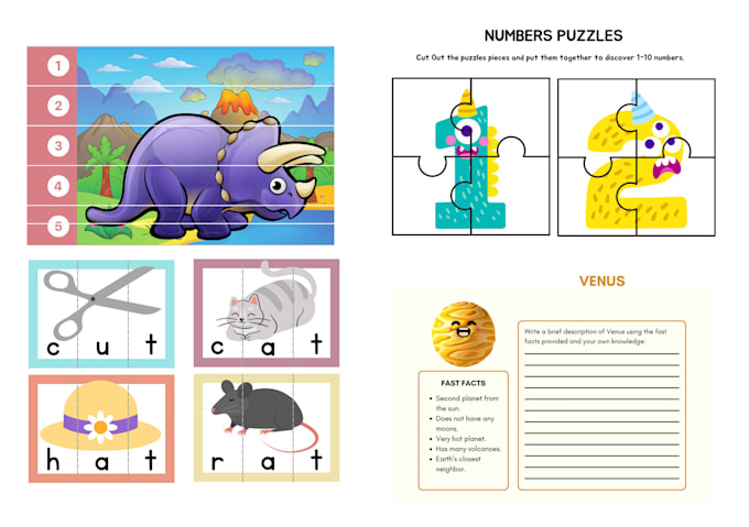Design creative custom worksheets for kids by Rebecateacher | Fiverr