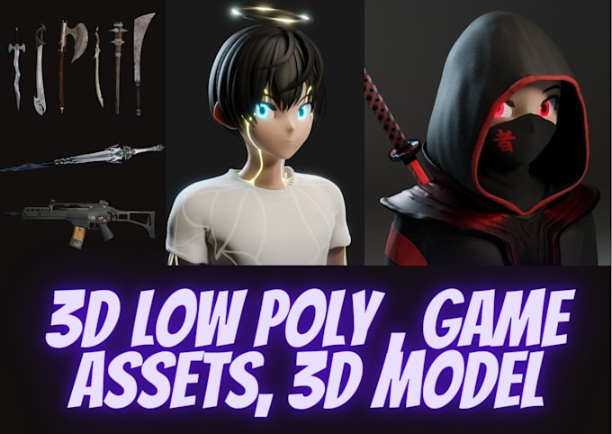 Create 3d game assets, 3d model, low poly for your game by ...