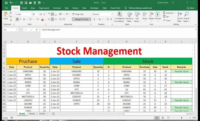 Create a stock sheets by Afshannaeem337 | Fiverr