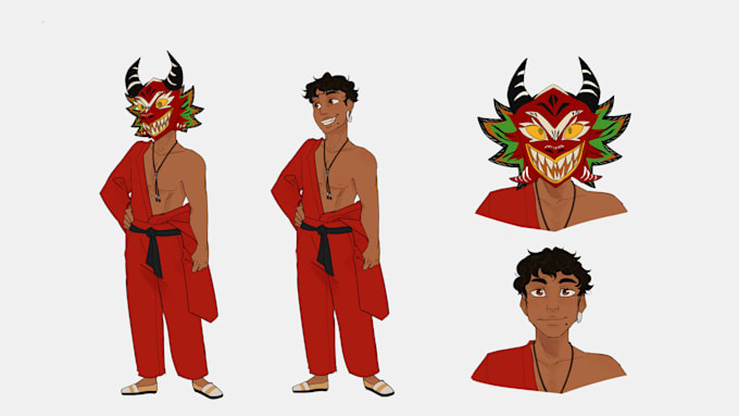 Draw a dynamic reference sheet of your character by Luciantrini | Fiverr