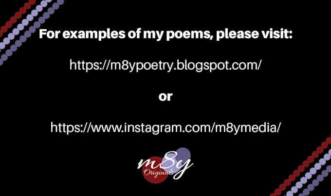 Write a poem about anything by M8y_media | Fiverr
